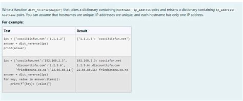 solved write a function dict reverse mapper that takes a