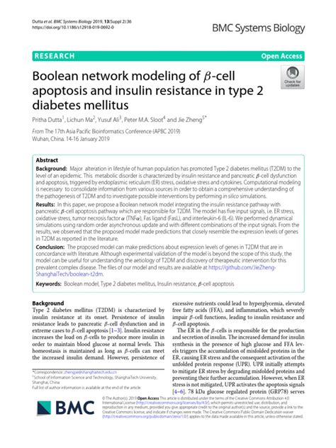Boolean Network Modeling Of Apoptosis And Insulin Resistance In Type 2