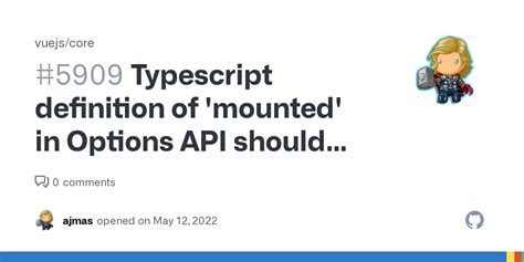 Typescript Definition Of Mounted In Options Api Should Support Promise Signature · Issue 5909