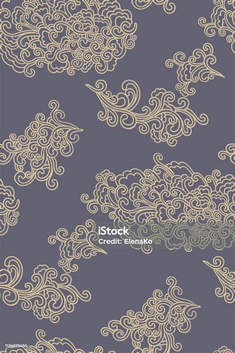 소용돌이와 추상 원활한 배경 패턴입니다 벡터 일러스트 레이 션 손으로 그린 직물 견본 포장지 곡선에 대한 스톡 벡터 아트 및