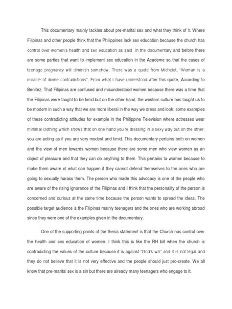 Reflection Paper Pdf Sex Education Adolescence