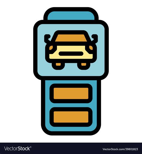 Car Keyless System Icon Color Outline Royalty Free Vector