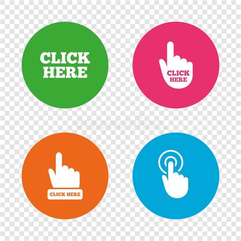 click icons with hand cursors design pointer symbols stock vector