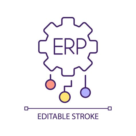 Editable Cloud Erp Icon Representing Enterprise Resource Planning Isolated Vector Thin Line