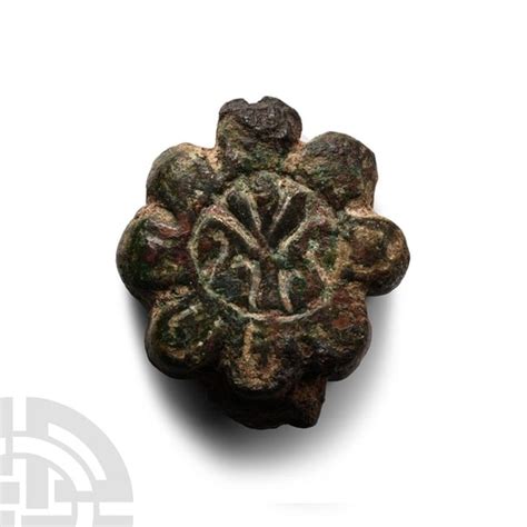 Medieval Enamelled Bronze Dagger Pommel In United Kingdom