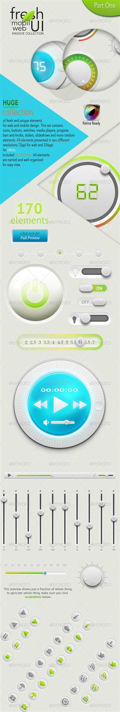 Fresh Ui Kit Web Elements Graphicriver