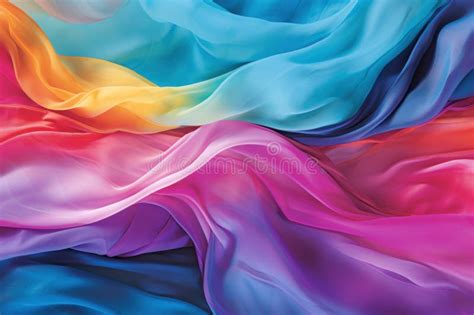 Colorful Silk Fabric Waves Creating A Vibrant Pattern Stock Illustration Illustration Of