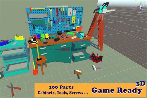 Low Poly Workshop Tools Pack 3d Props 3d Tools Unity Asset Store