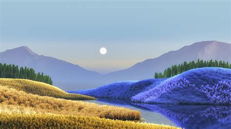 Landscape Wallpaper 4k Surreal Windows 11 Moon Lake