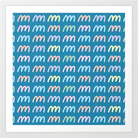 Script Letter M Pattern Art Print By Limengd Ad Advertisement Sponsored Pattern