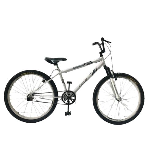 Bicicleta 26 Samy Spark RBX Branca Equipada Suspensão
