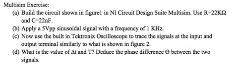 Solved Multisim Exercise A Build The Circuit Shown In Chegg
