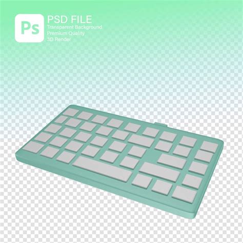 Premium Psd 3d Rendering Green Keyboard Icon