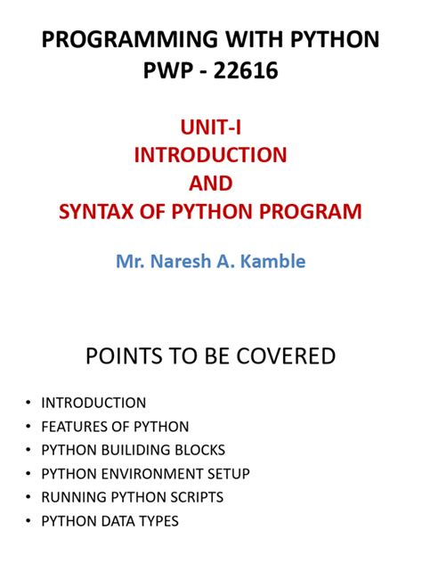 Chapter I Introduction And Syntax Of Python Program Pdf Reserved Word Python Programming