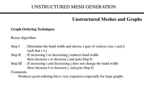 Ppt Issues In Unstructured Mesh Generation Powerpoint Presentation Free Download Id1009360