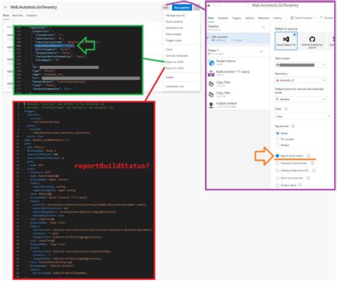 azure how to add report build status setting to yaml stack overflow