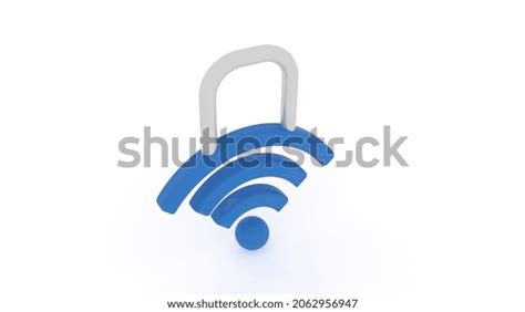 D Illustration Wifi Symbol Lock Stock Illustration Shutterstock