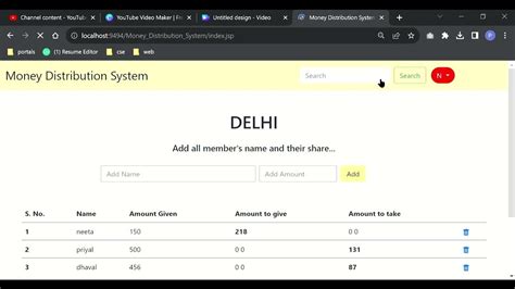 Money Distribution System Java Jdbc Servlets Jsp Youtube