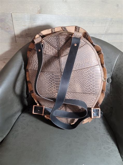 Leather Turtle Shell Backpack Red Etsy
