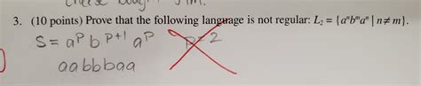 solved 3 10 points prove that the following langxage is
