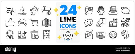 Icons Set Of Market Sale Online Video And Calculator Target Line Icons For Web App Vector