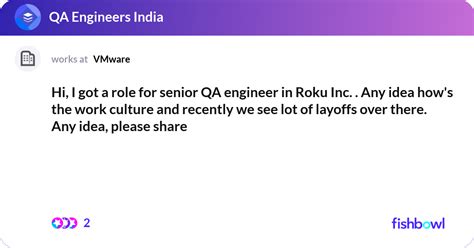 Hi I Got A Role For Senior QA Engineer In Roku In Fishbowl