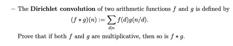 Solved The Dirichlet Convolution Of Two Arithmetic