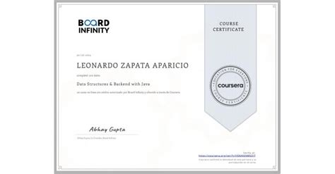 Leonardo Zapata Aparicio On Linkedin Completion Certificate For Data