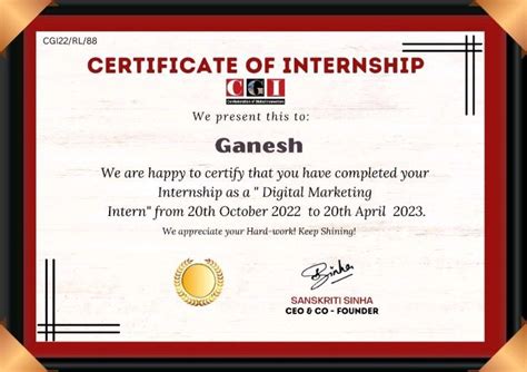 cgi team share graphicdesigner internship connections ganesh pusala