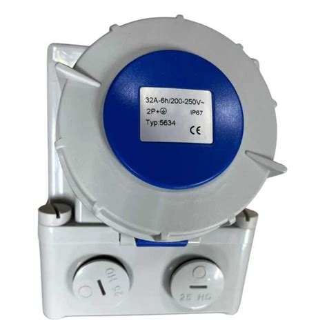 Wallmounted Ip67 Waterproof Interlock Socket With 40 Amp Elcb 1 Phase