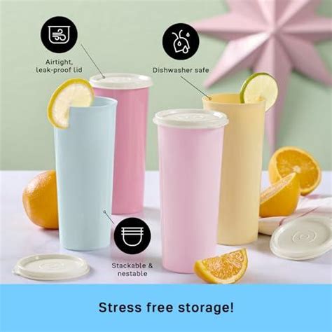 Juego De Vasos Tupperware 24 Unidades Aptos Para Lavavajillas Y Sin