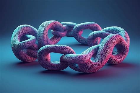 Blockchain Link Sign 3d Chain Link Grid Dois Torus Block Chain Cripto
