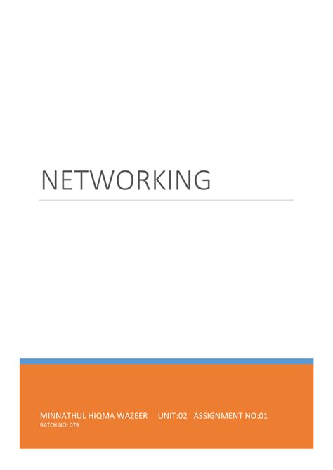 Networking In Computing Docsity