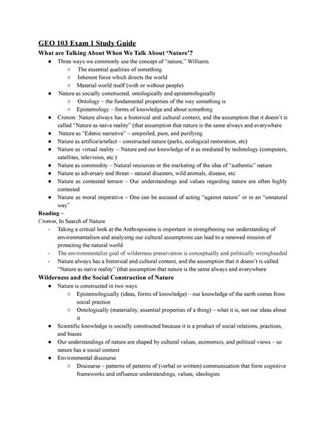 GEO Exam Study Guide GEO Exam Study Guide What Are Talking About When We Talk