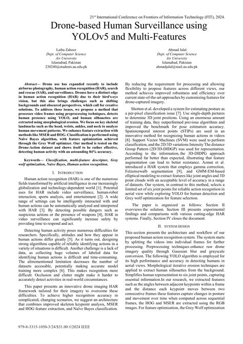 pdf drone based human surveillance using yolov5 and multi features
