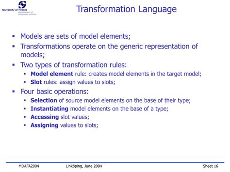 ppt a language for model transformations in the mof architecture ivan