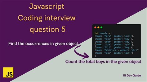 Find The Occurrence In Given Object In Javascript Javascript Interview Coding Questions Youtube