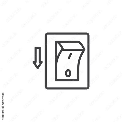 Electric Switch Line Icon Power Off Linear Style Sign For Mobile