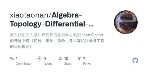 GitHub Xiaotaonan Algebra Topology Differential Calculus And Optimization Theory For Computer