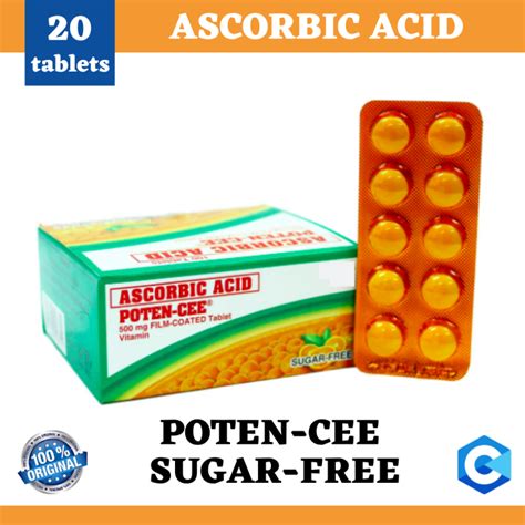 Potencee Ascorbic Acid 500mg Film Coated Tablet Sugar Free 20 Tablets