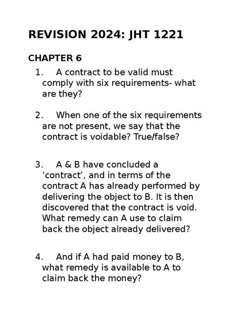 revision 2024 about problems with the formation of a contract
