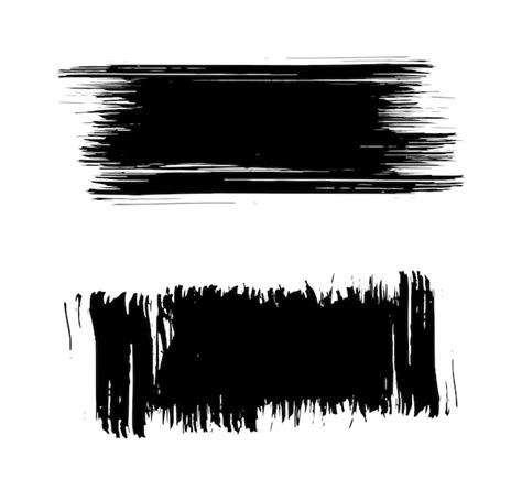 브러시 스트로크 세트 디자인 프리미엄 벡터