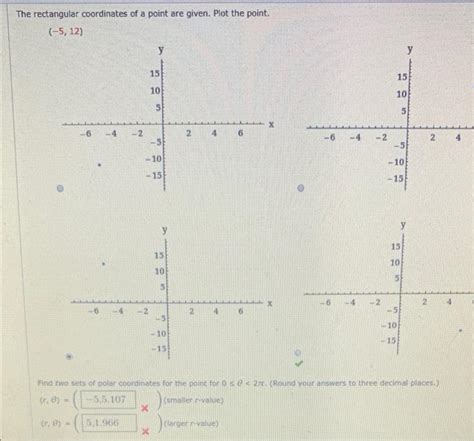 solved the rectangular coordinates of a point are given