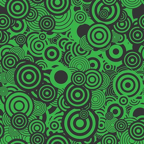 Premium Vector Seamlesscicrle Green Black Pattern Vector Illustration