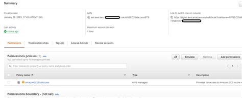 how to configure aws console connection with sts sample configuration