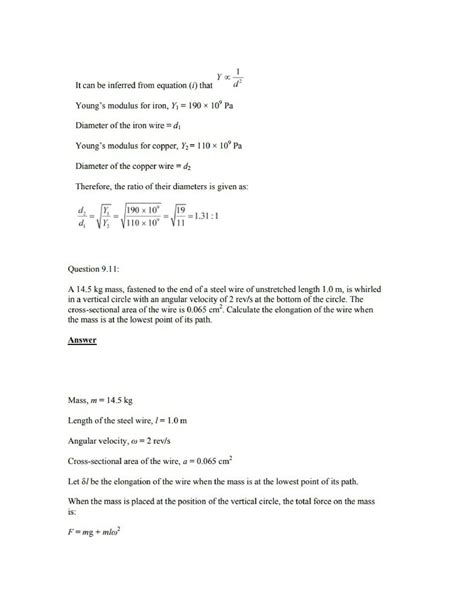 Physics Numericals For Class 11 Chapter 9 Complete Solution With Explanation