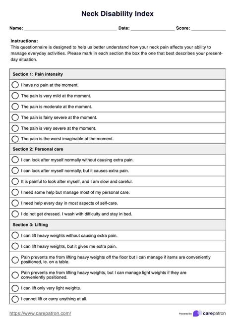 Neck Disability Index
