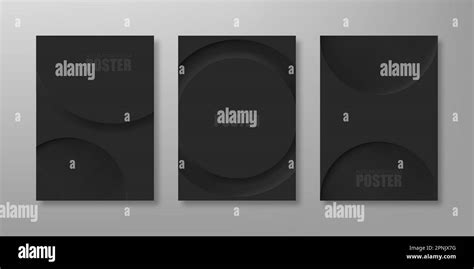 Neumorphic Minimalistic Dark Posters In Modern Style Futuristic
