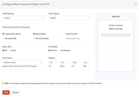 How To Configure Layouts For Report PDFs In Zoho Books