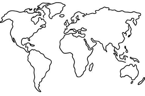 Premium Vector Simple Outline World Map With Continents